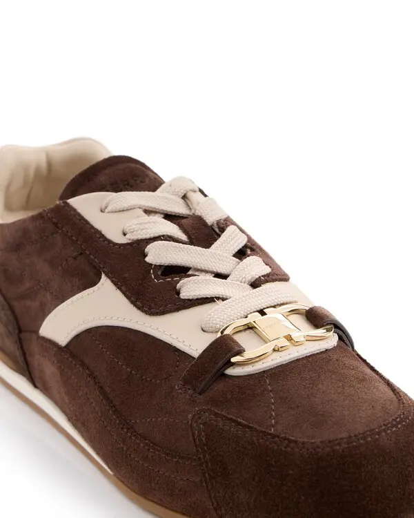 FERRAGAMO Sophie Gancini Suede Sneakers