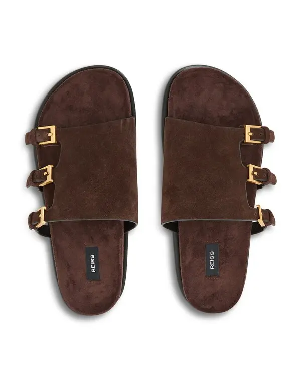 REISS Buckled Slide Sandals