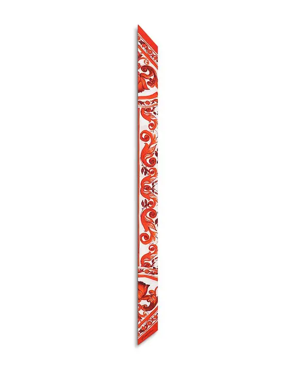 Dolce & Gabbana Majolica Silk Skinny Scarf - Multicolor