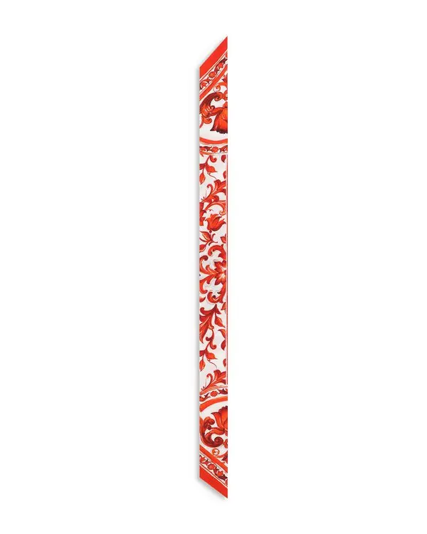Dolce & Gabbana Majolica Silk Skinny Scarf - Multicolor