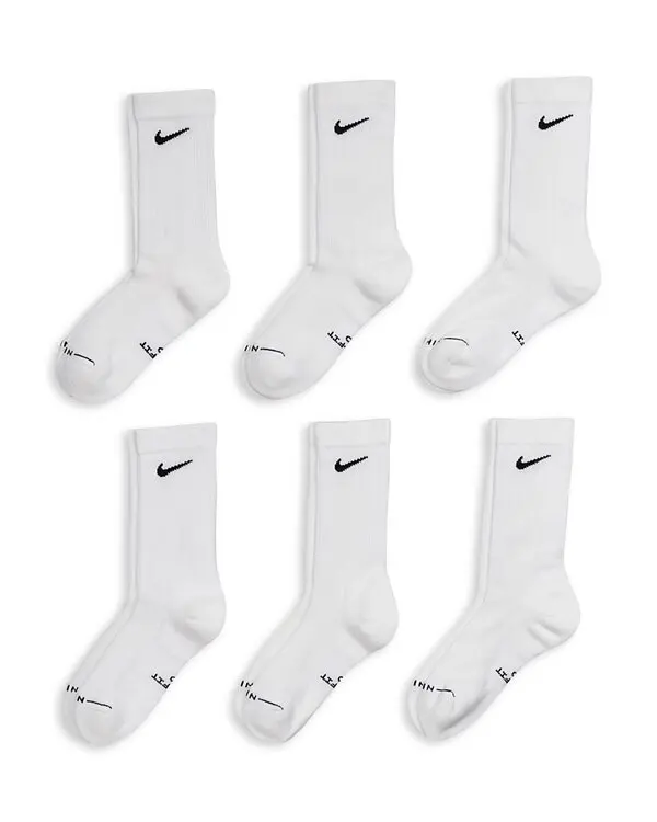 Nike Everyday Elevated Crew Socks, Pack Of 6 - White