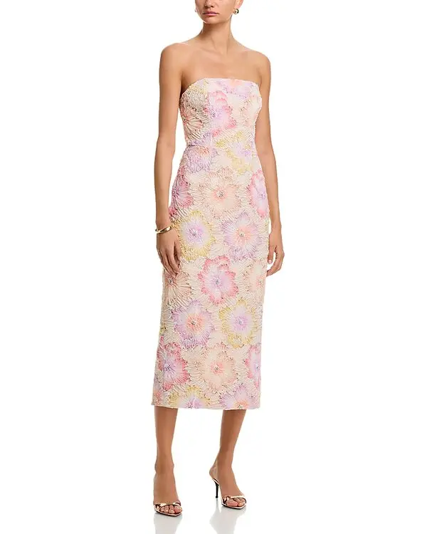 MILLY Kait Floral Embroidered Dress - Rainbow Multi
