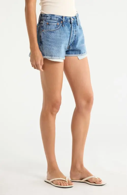 RE/DONE Daisy Cuffed Denim Shorts