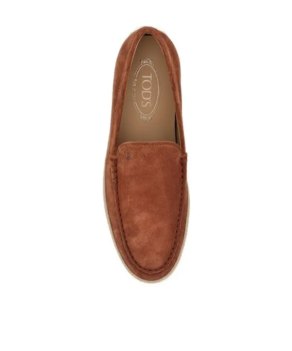 TOD'S Round Toe Suede Loafers