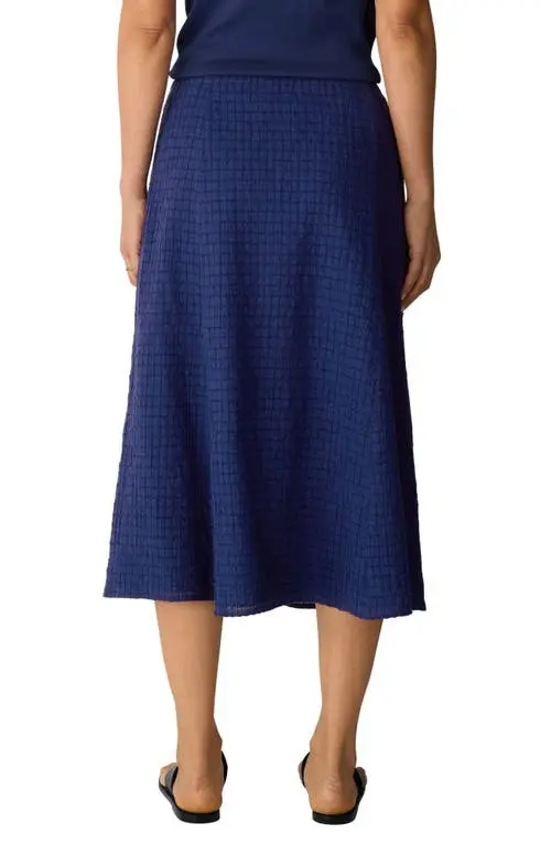 Eileen Fisher Box Weave Stretch Organic Cotton Midi Skirt