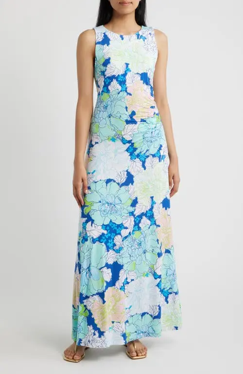 Lilly Pulitzer® Carolita Ruched Sleeveless Maxi Dress - Starlight Navy