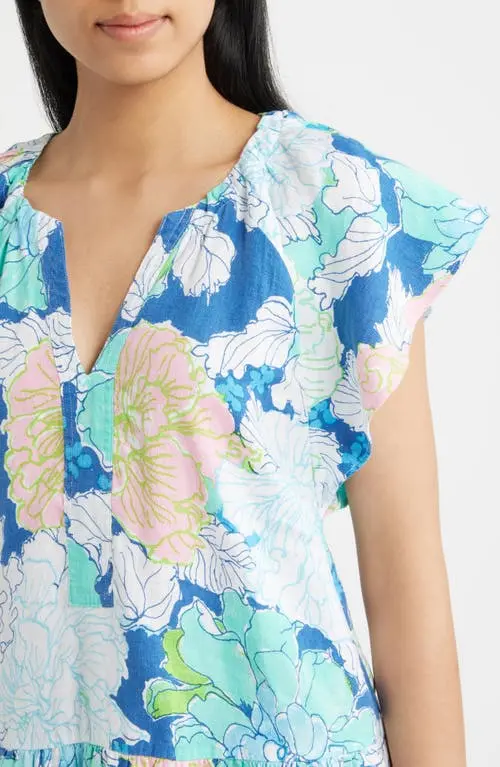 Lilly Pulitzer® Norella Print Ruffle Linen Dress