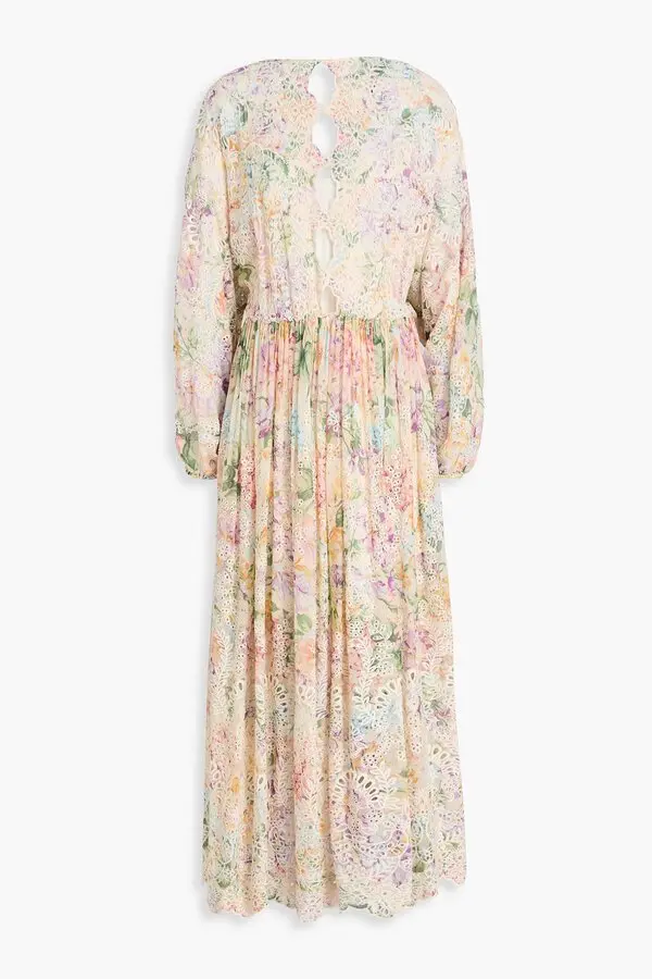 Zimmermann Cutout Floralprint Broderie Anglaise Midi Dress