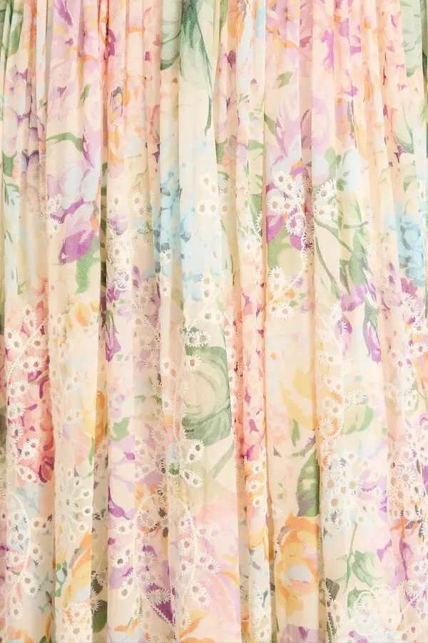 Zimmermann Cutout Floralprint Broderie Anglaise Midi Dress