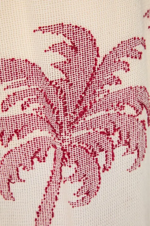 Zimmermann Fil Coupé Cotton Midi Skirt With Tropical Print