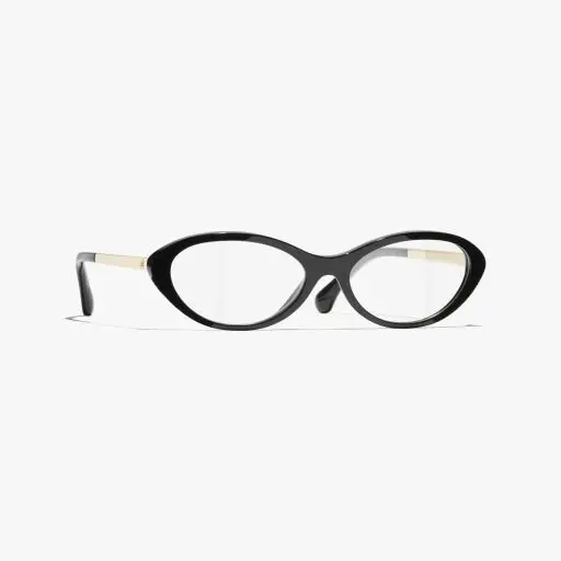 Chanel Oval Eyeglasses - Black