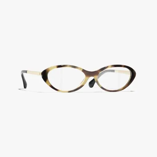 Chanel Oval Acetate & Metal Eyeglasses - Tortoise