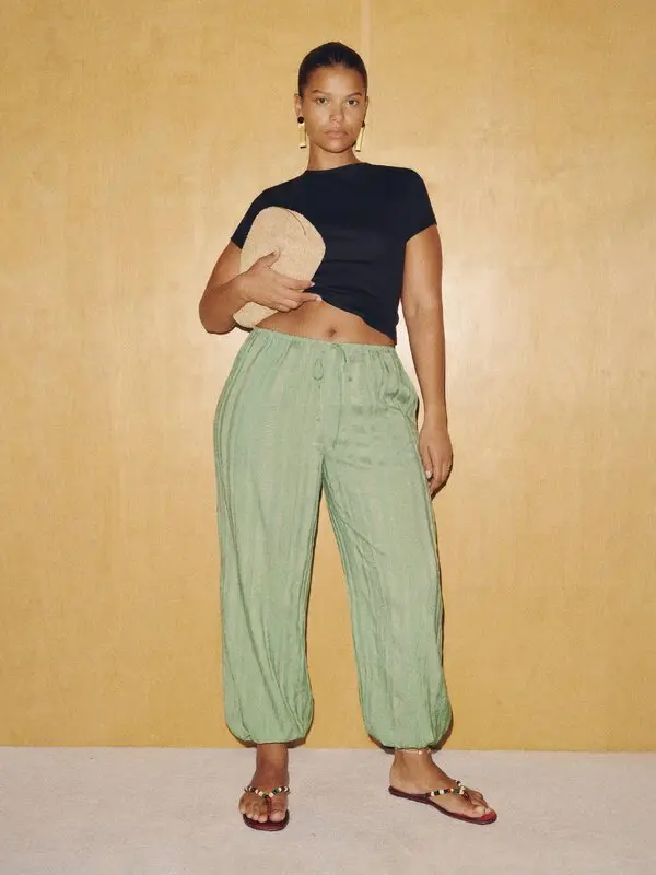REFORMATION James Tie Pant Es - Green