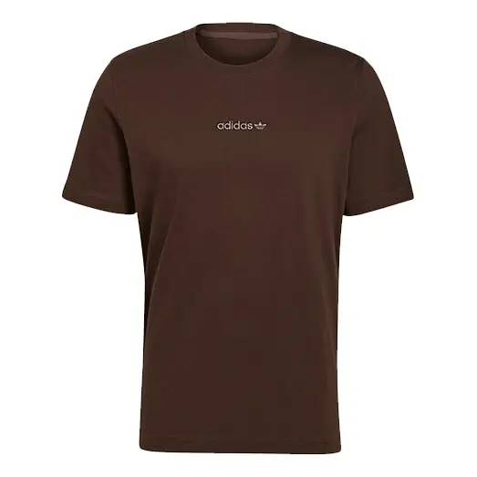 Adidas Originals Printing Logo Sports Short Sleeve Brown - Multi-color