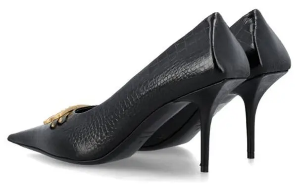 Balenciaga Square Knife Bb Croc-effect Leather Pumps