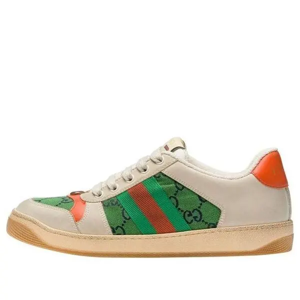 Gucci Screener Sneakers - White/green/gum