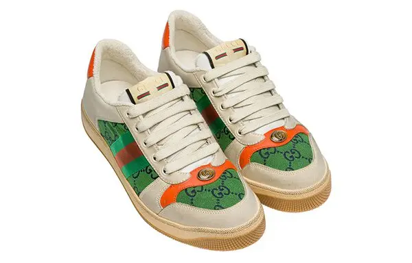 Gucci Screener Sneakers - White/green/gum