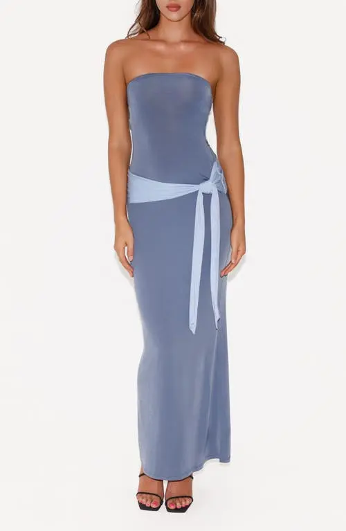 TIGER MIST Tove Strapless Maxi Dress - Blue