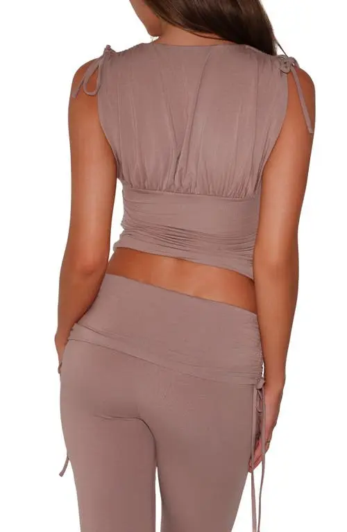 TIGER MIST Halona Ruched Plunge Top