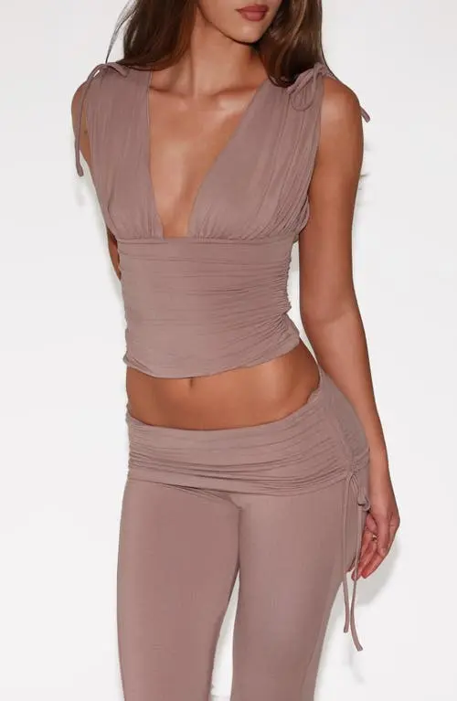 TIGER MIST Halona Ruched Plunge Top