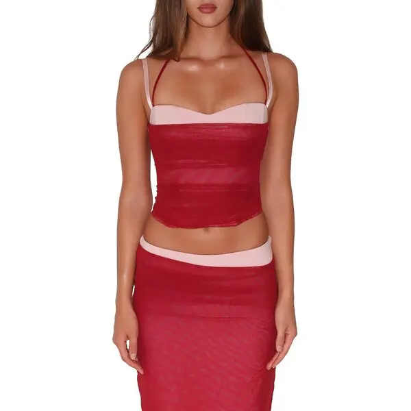 TIGER MIST Caline Corset Top - Red