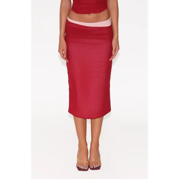 TIGER MIST Caline Midi Skirt - Red