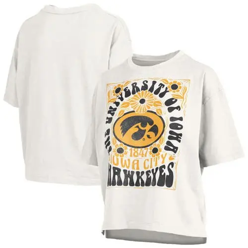 PRESSBOX Iowa Hawkeyes Oversized Slub T-shirt - White