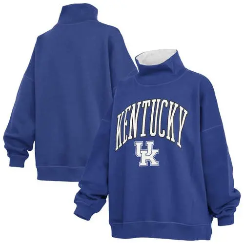 PRESSBOX Kentucky Wildcats Oversized Mock Neck Sweatshirt