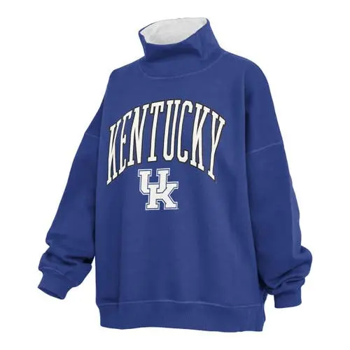 PRESSBOX Kentucky Wildcats Oversized Mock Neck Sweatshirt