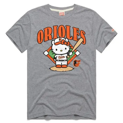 HOMAGE Baltimore Orioles Hello Kitty Tri-blend T-shirt - Gray