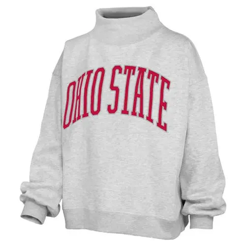 PRESSBOX Ohio State Buckeyes Nelson Mock Neck Sweatshirt