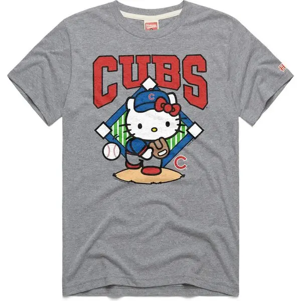 HOMAGE Chicago Cubs Hello Kitty Tri-blend T-shirt - Gray