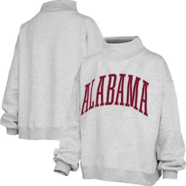 PRESSBOX Alabama Crimson Tide Nelson Mock Neck Sweatshirt