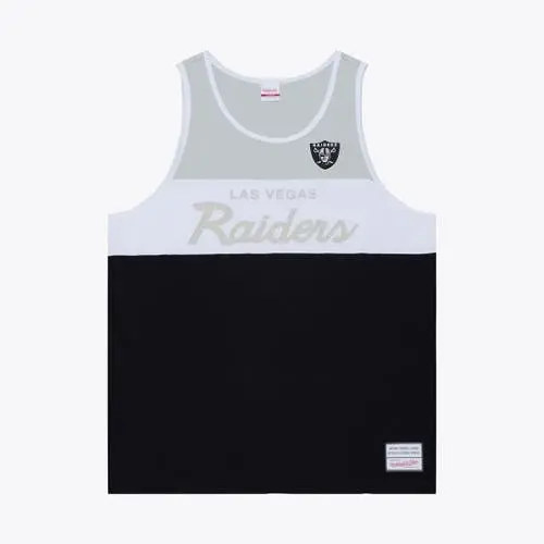 Mitchell & Ness Silver Las Vegas Raiders Head Coach Tank Top - Black