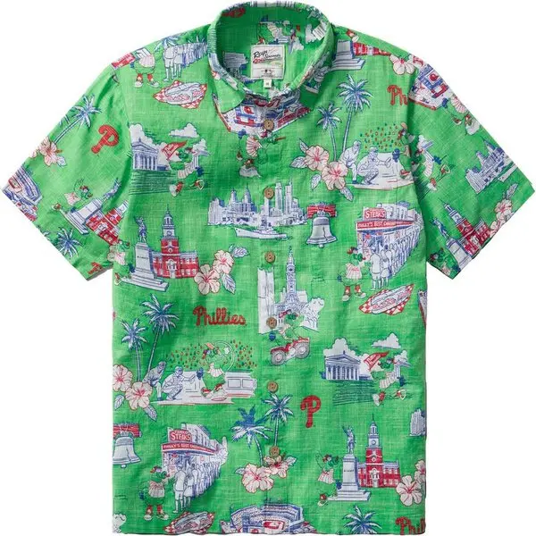 Reyn Spooner Philadelphia Phillies Scenic Tri-blend Button-down Shirt - Green
