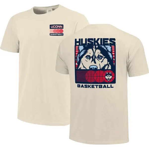 IMAGE ONE Uconn Huskies Basketball Staredown Comfort Colors - Cream