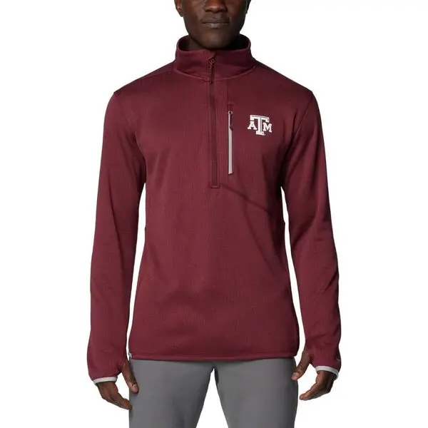 Columbia Texas A&m Aggies Half-zip Fleece Jacket - Maroon