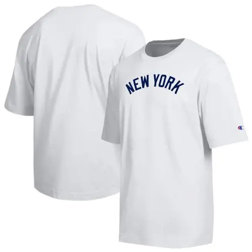Champion New York Yankees All Star Arched Chenille Wordmark T-shirt - White