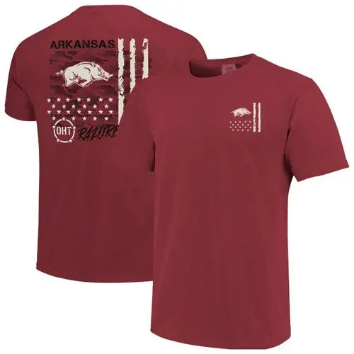 IMAGE ONE Arkansas Razorbacks Comfort Colors Oht Camo Overlay T-shirt - Cardinal