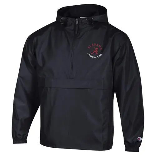 Champion Alabama Crimson Tide Packable Hooded Windbreaker Half-zip Jacket