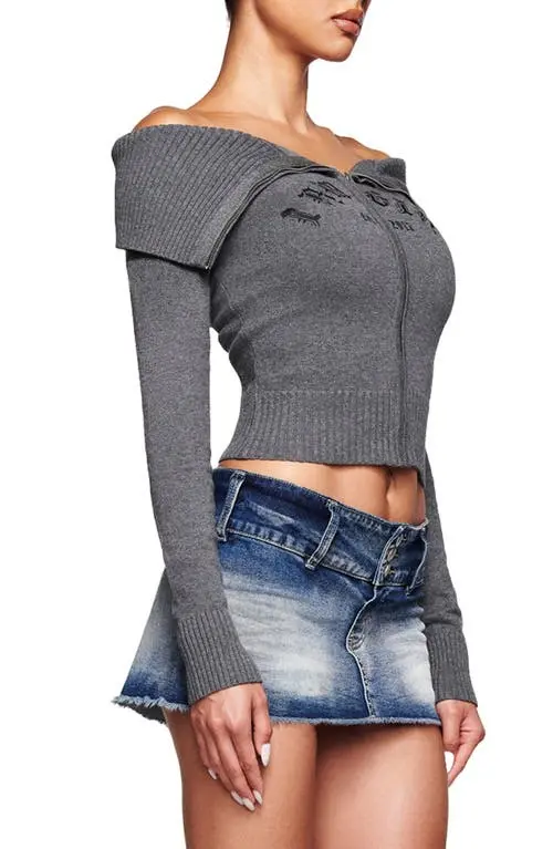 I.AM.GIA Zion Off-the-shoulder Zip Cardigan