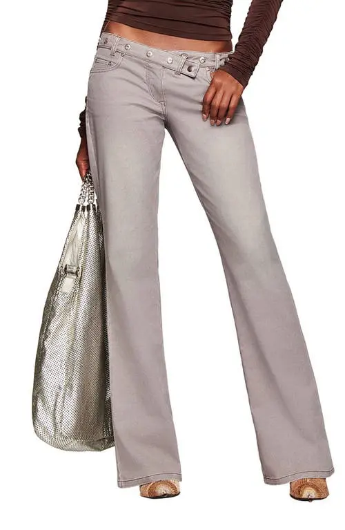I.AM.GIA Low Rise Flare Leg Pants - Grey