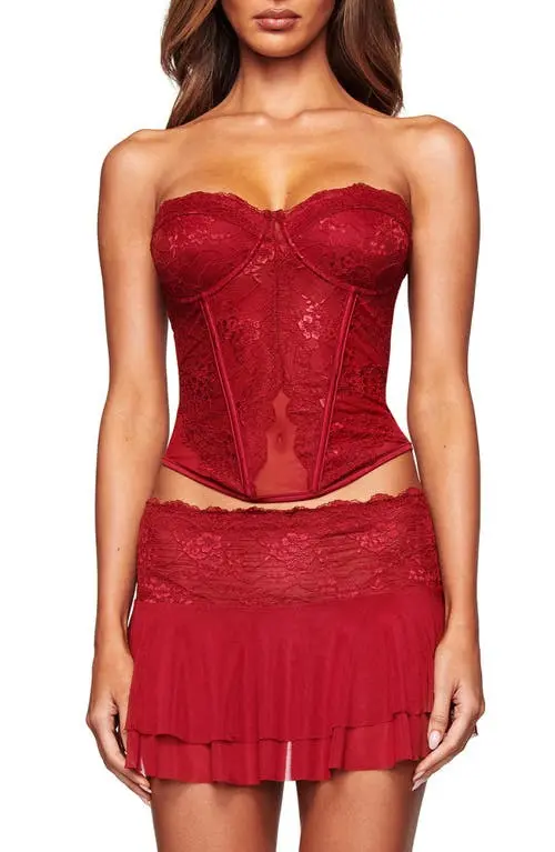 I.AM.GIA Demi Lace Corset Top - Deep Red