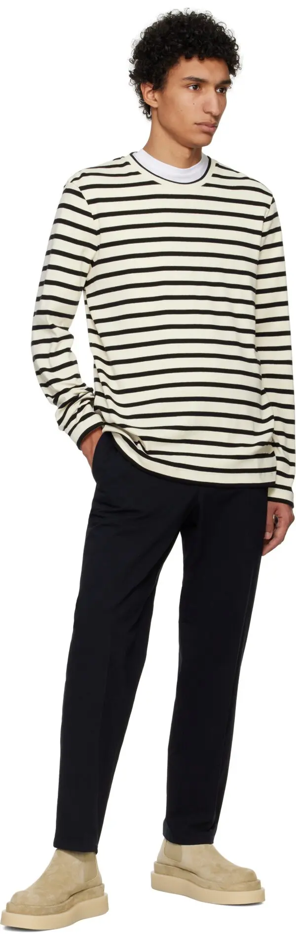 JIL SANDER Striped Crew-neck T-shirt