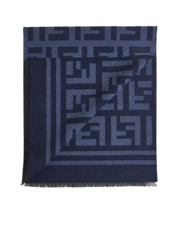 Fendi Ff Motif Frayed-edge Scarf