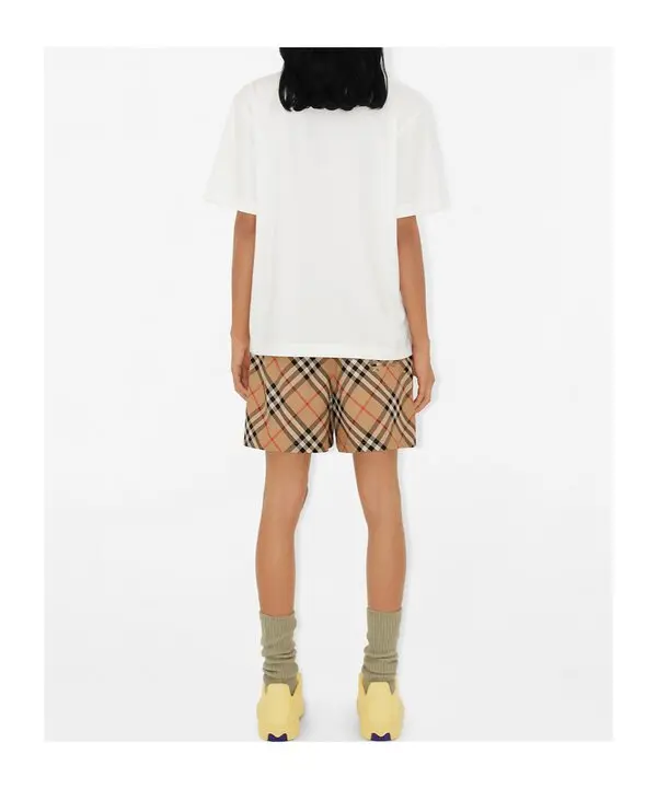Burberry Vintage Check-printed Bermuda Shorts With Ekd Logo Detail