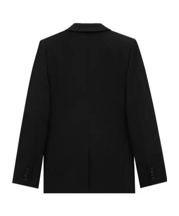 Saint Laurent Tuxedo Jacket In Grain De Poudre