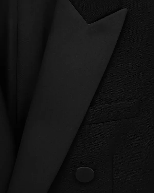 Saint Laurent Tuxedo Jacket In Grain De Poudre
