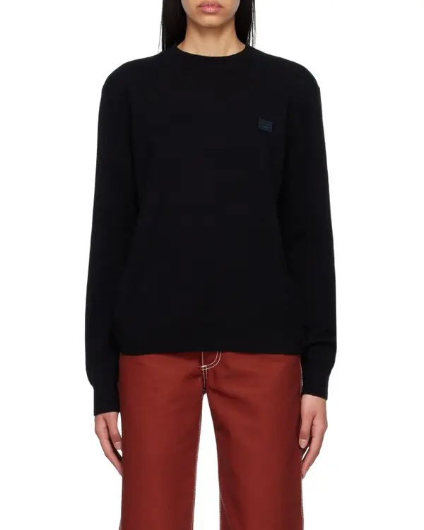 Acne Studios Face Logo Patch Crewneck Jumper