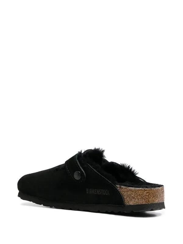 BIRKENSTOCK Boston Slip-on Sandals With Logo And Buckle Detailing - Black